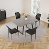 GOJANE 5-Piece Rectangle Gray MDF Table Top Dining Room Set Seating 4 ...