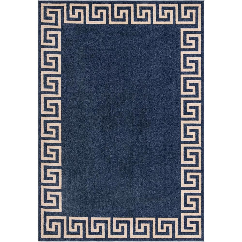 Unique Loom Athens Modern Navy Blue 7' 0 x 10' 0 Area Rug 3123806 - The ...