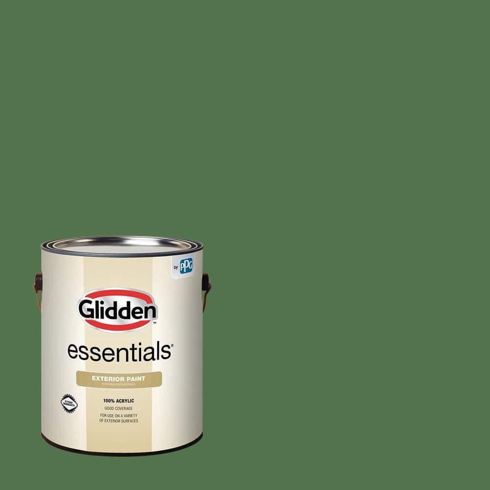 Glidden Essentials 1 gal. PPG1131-7 Clover Leaf Flat Exterior Paint ...