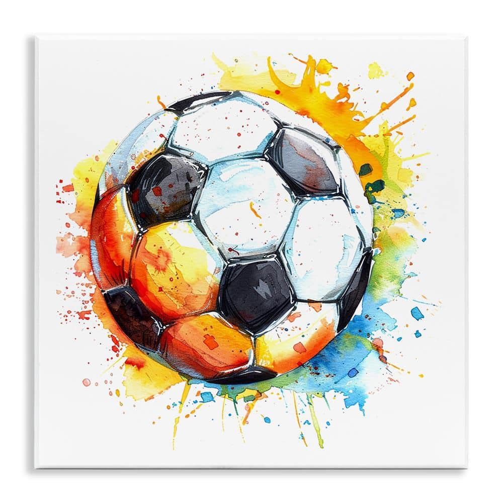 Stupell Industries Soccer Ball Bright Splash by LSR Design Studio ...