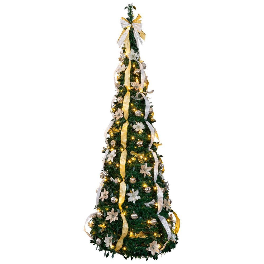 Karl home 7 ft. Pre-Lit LED Fully Decorated Pop Up Artificial Christmas ...