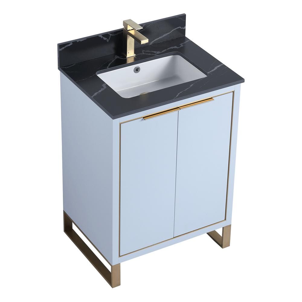 FINE FIXTURES Opulence 24 in. W x 18 in. D x 33.5 in. H Bath Vanity in ...