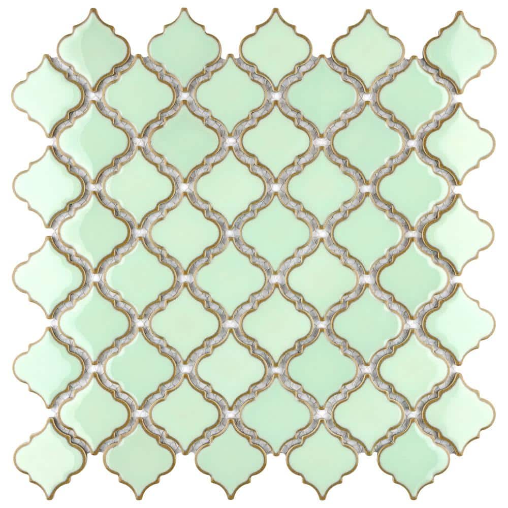 Merola Tile Hudson Tangier Light Green 6 in. x 6 in. Porcelain Mosaic ...
