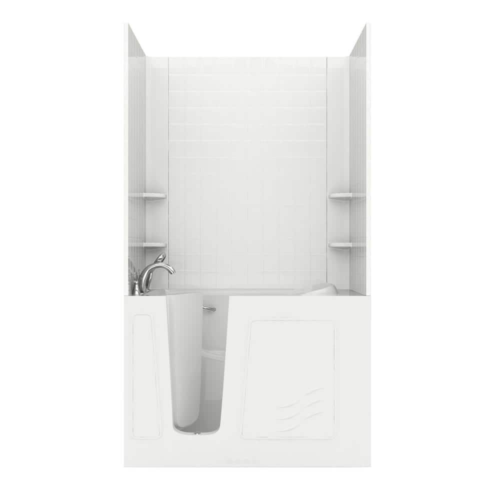 Universal Tubs Rampart 4.5 ft. Walk-in Air Bathtub with 4 in. Tile Easy ...