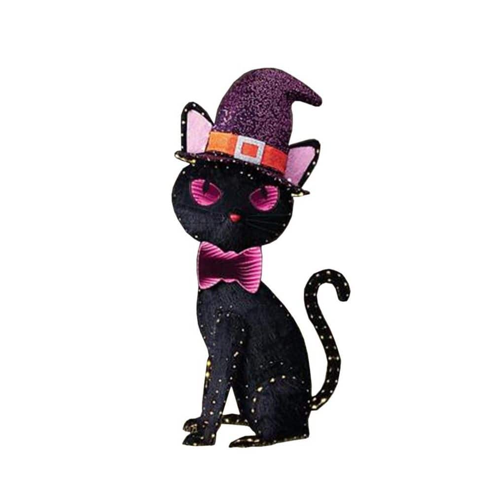 VEIKOUS 6 ft. 200L LED Plug-in Infinity Mirror Halloween Black Cat ...