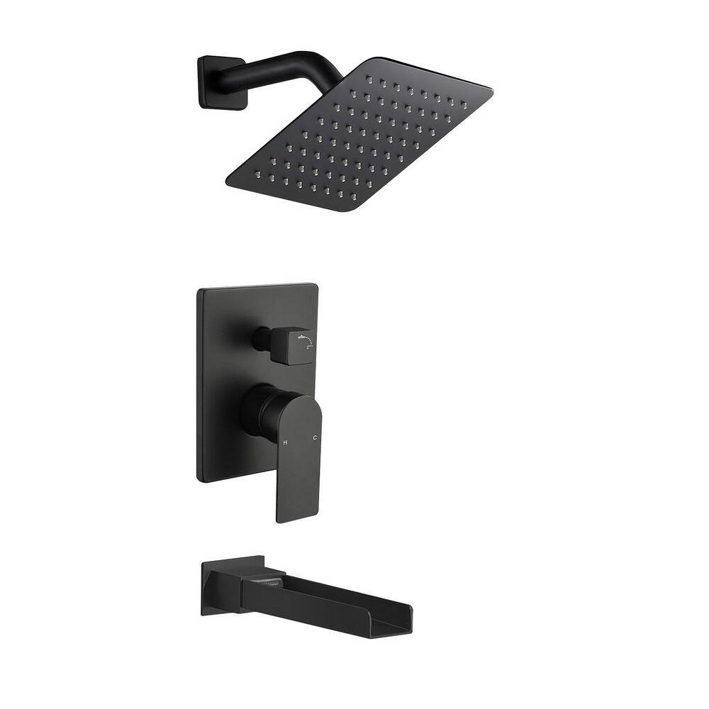 cobbe Single Handle 1-Spray Tub Shower Faucet Handheld Combo with Valve ...