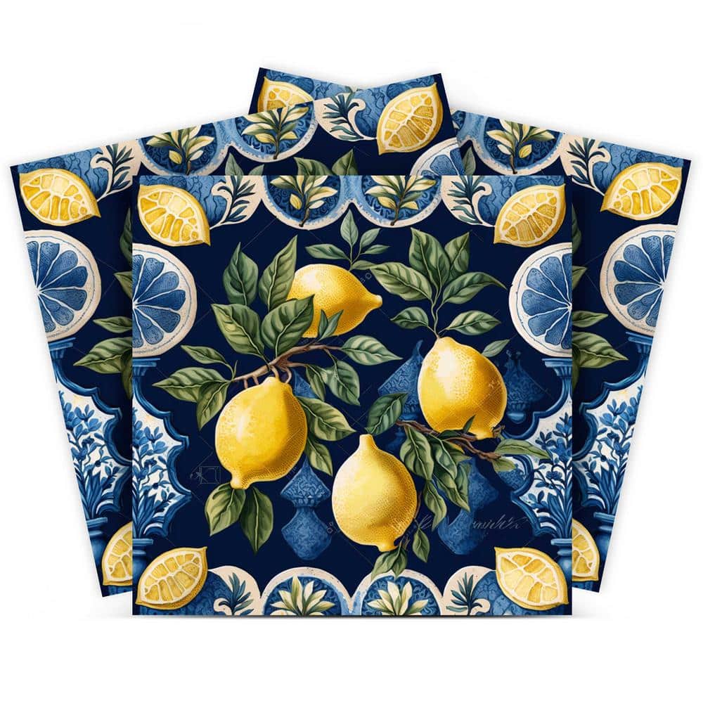 MI ALMA Green, Blue and Yellow L22 6 in. x 6 in. Vinyl Peel and Stick ...