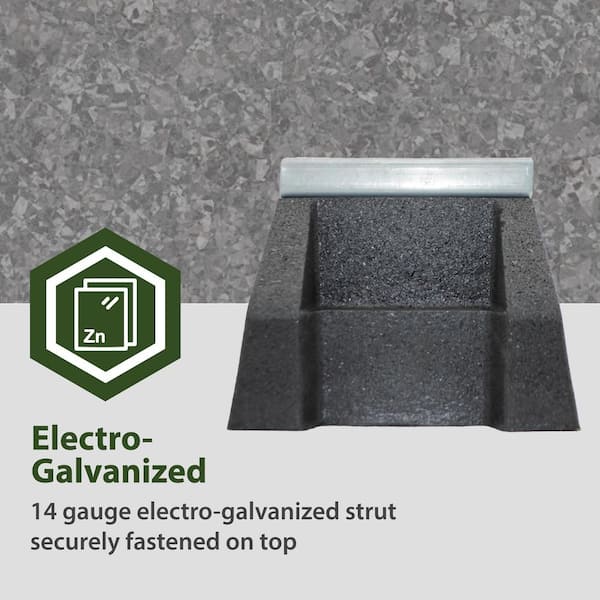 Adamax 5 in. Rooftop Support Block with 14-Gauge Steel Solid Strut ...