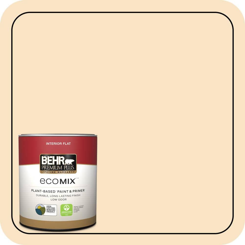 BEHR PREMIUM PLUS 1 qt. #QE-18 Moonglow Flat EcoMix Plant-Based ...