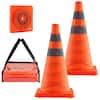 VEVOR Safety Cones, 2-Piece 18 in. Collapsible Traffic Cones, PVC ...