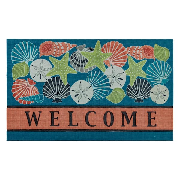 Mohawk Home Sanibel Welcome Multi 18 in. x 30 in. Recycled Rubber ...