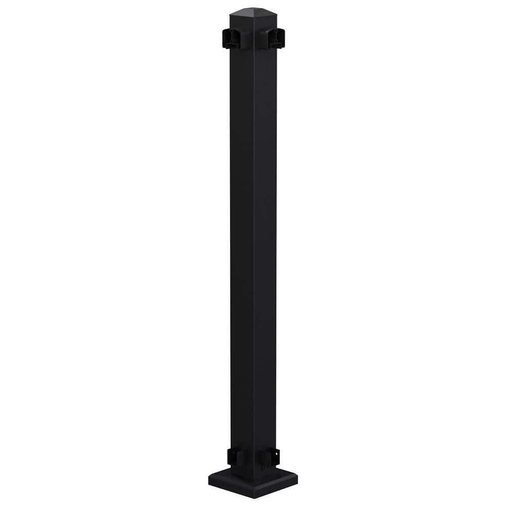PEAK Aluminum Railing 42 in. H x 5-11/16 in. W Matte Black Aluminum ...
