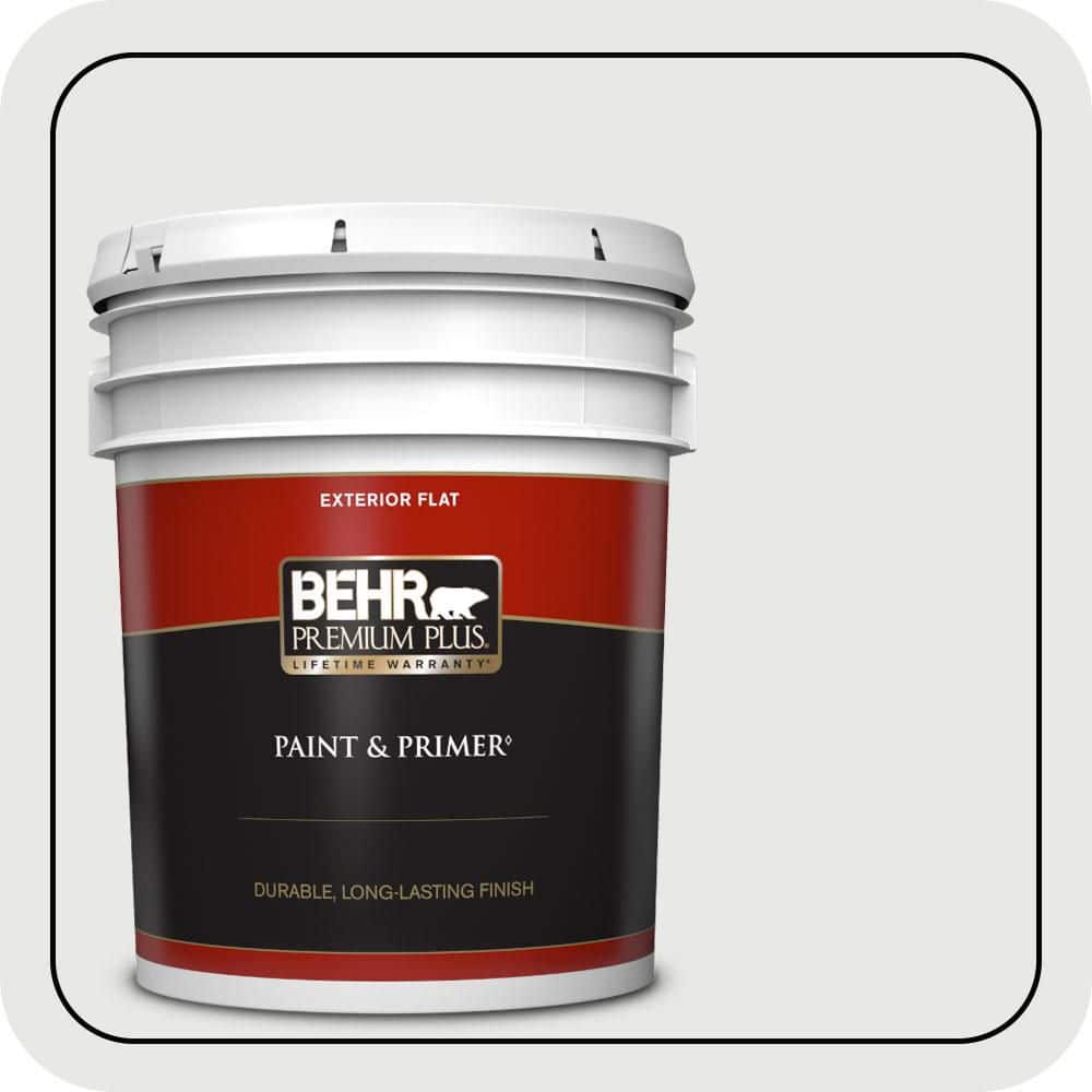 BEHR PREMIUM PLUS 5 gal. #ECC-35-2 Quartz Stone Flat Exterior Paint ...