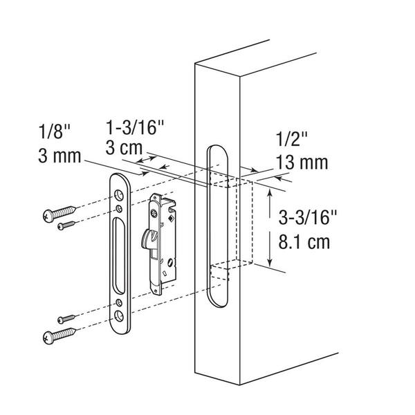 Sliding Door Child Lock Prime-Line E 2199 Stainless Steel Mortise Lock ...