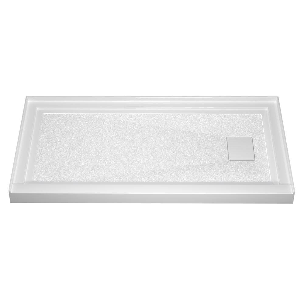 NTQ 60 in. x 32 in. Acrylic Single Threshold Shower Base Alcove Floor ...