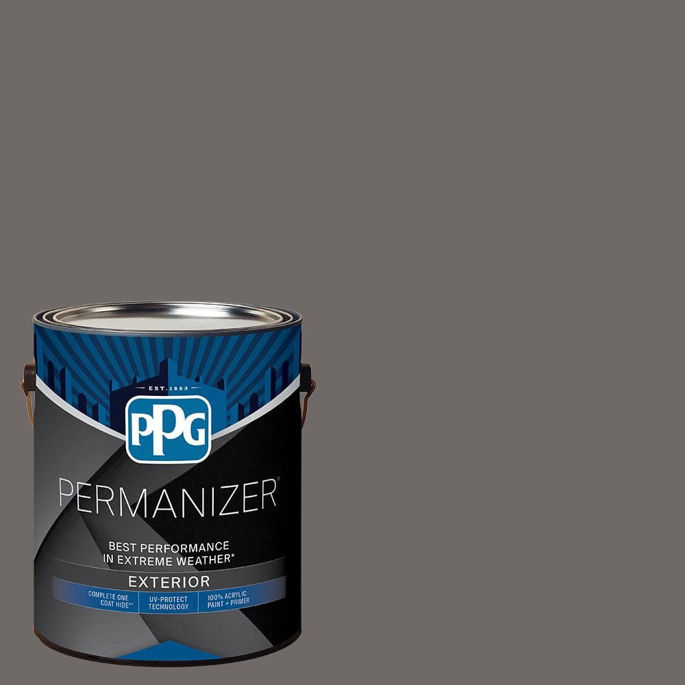 PERMANIZER 1 gal. PPG1002-6 Gibraltar Gray Flat Exterior Paint PPG1002 ...