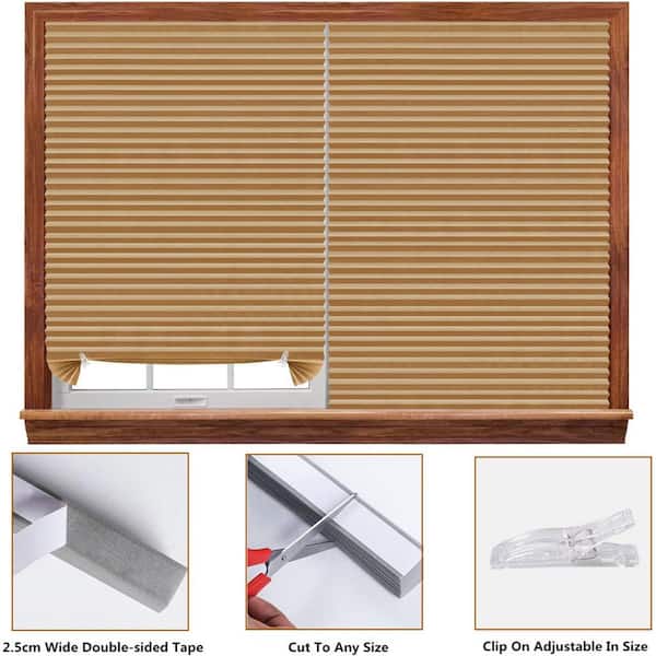 Afoxsos Brown Cordless No Drill Clip On Stick Self Adhesive Temporary ...