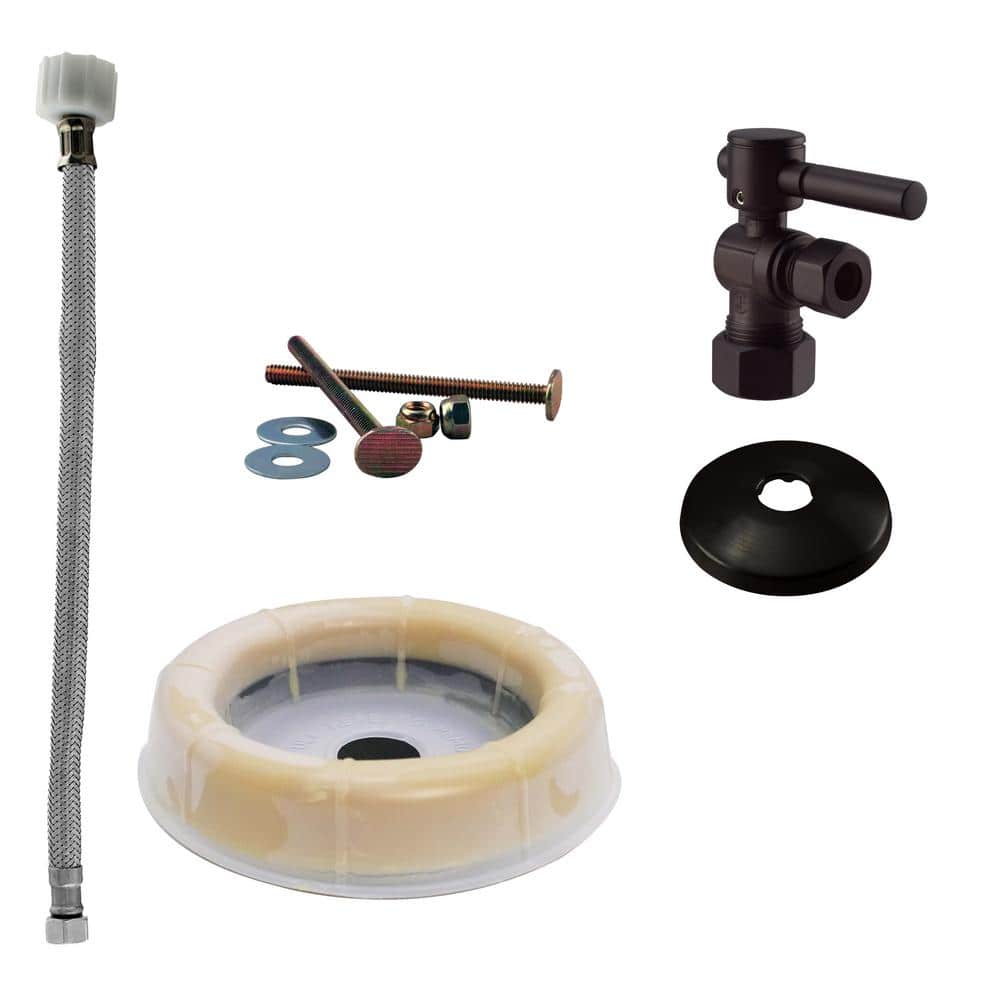 Westbrass 1/2 in. Nominal Compression Toilet Supply Kit in Oil Rubbed ...