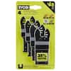 RYOBI 4-Piece Wood and Metal Oscillating Multi-Tool Blade Set A24402 ...