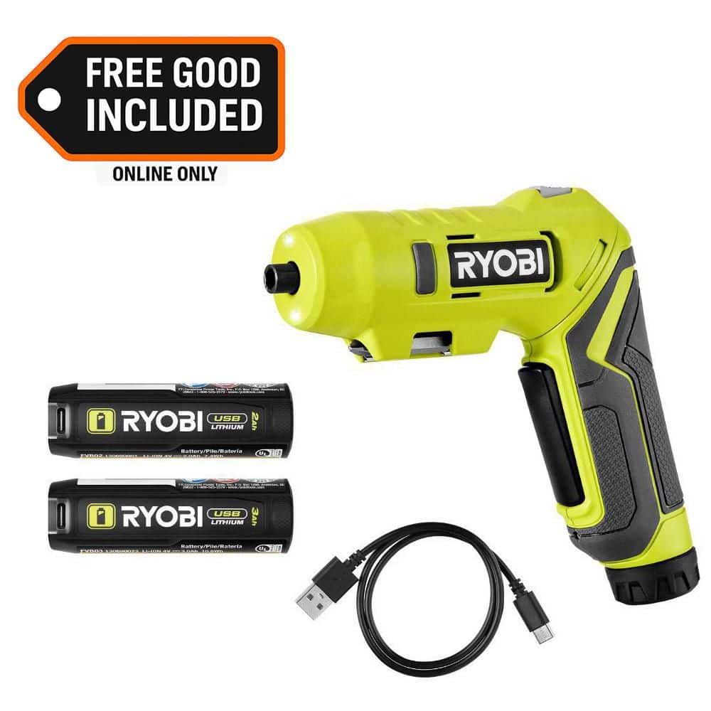 RYOBI USB Lithium Screwdriver Kit with 2.0 Ah USB Lithium Battery ...