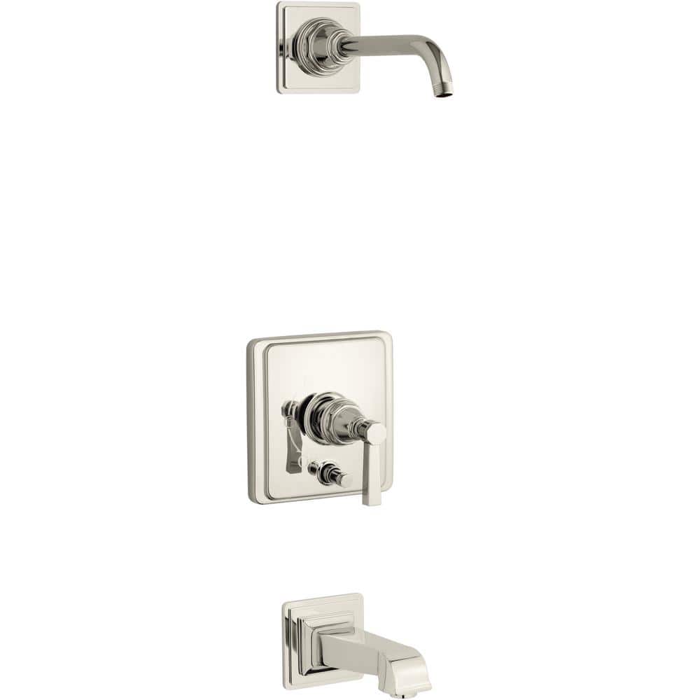 KOHLER Pinstripe Lever 1-Handle Wall-Mount Trim Kit in Vibrant Polished ...