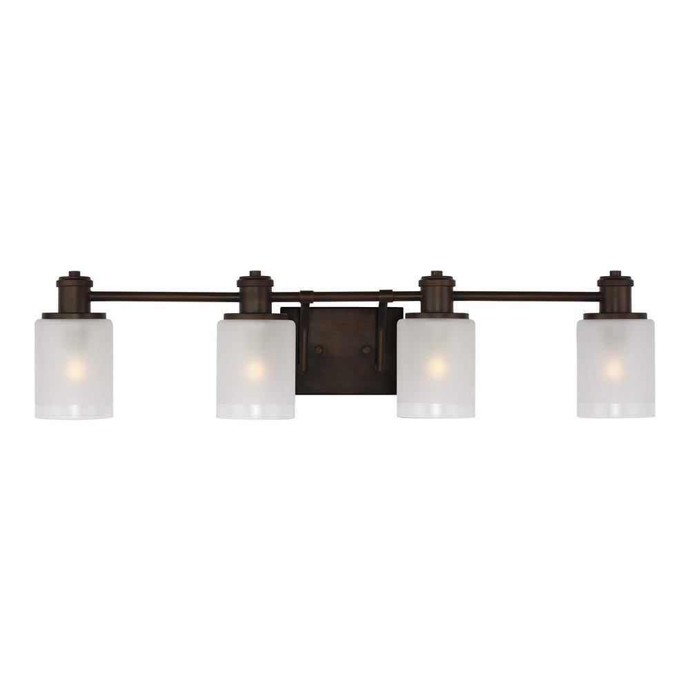 Generation Lighting Norwood 33 875 In 4 Light Burnt Sienna Vanity Light With Clear Highlighted 