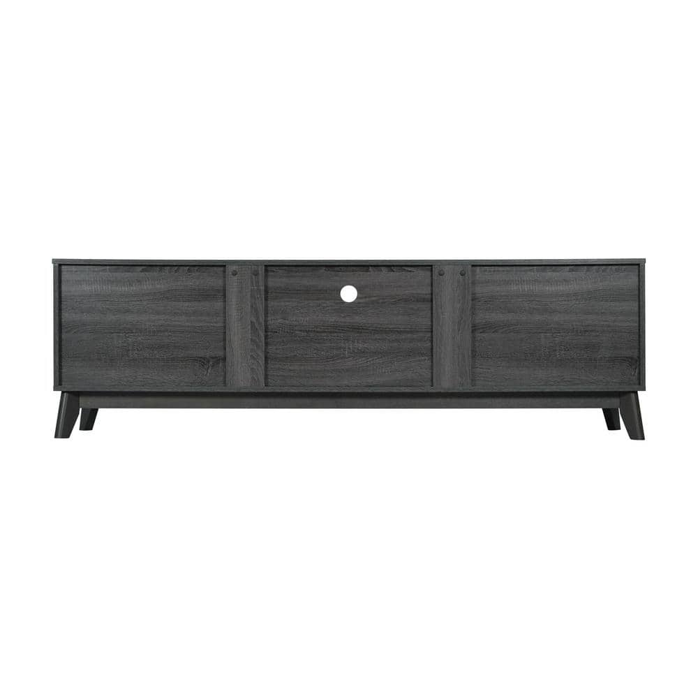 Carnegy Avenue Hatfield Black Wash TV Stand Entertainment Center Fits ...