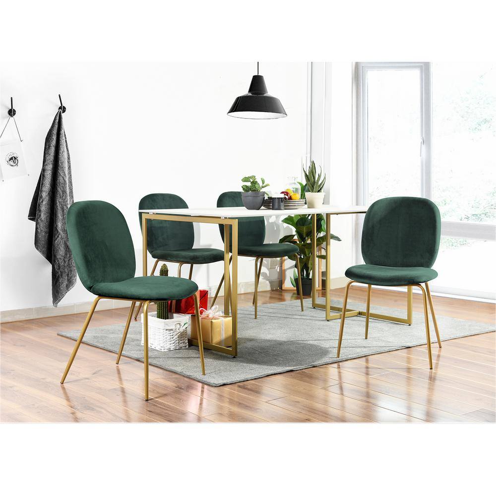 Homy Casa Jule Green Velvet Cover Elegant Dining Chairs (Set of 2) Jule ...