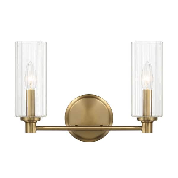 Jushua Regal Double 15 in. 2-Light Integrated LED Vanity Light with ...