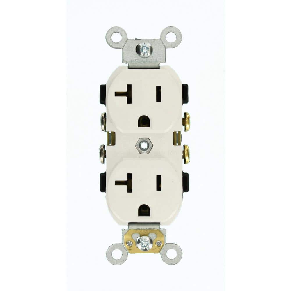 Leviton 20 Amp 125 V Commercial Grade Duplex Outlet/Receptacle, White ...