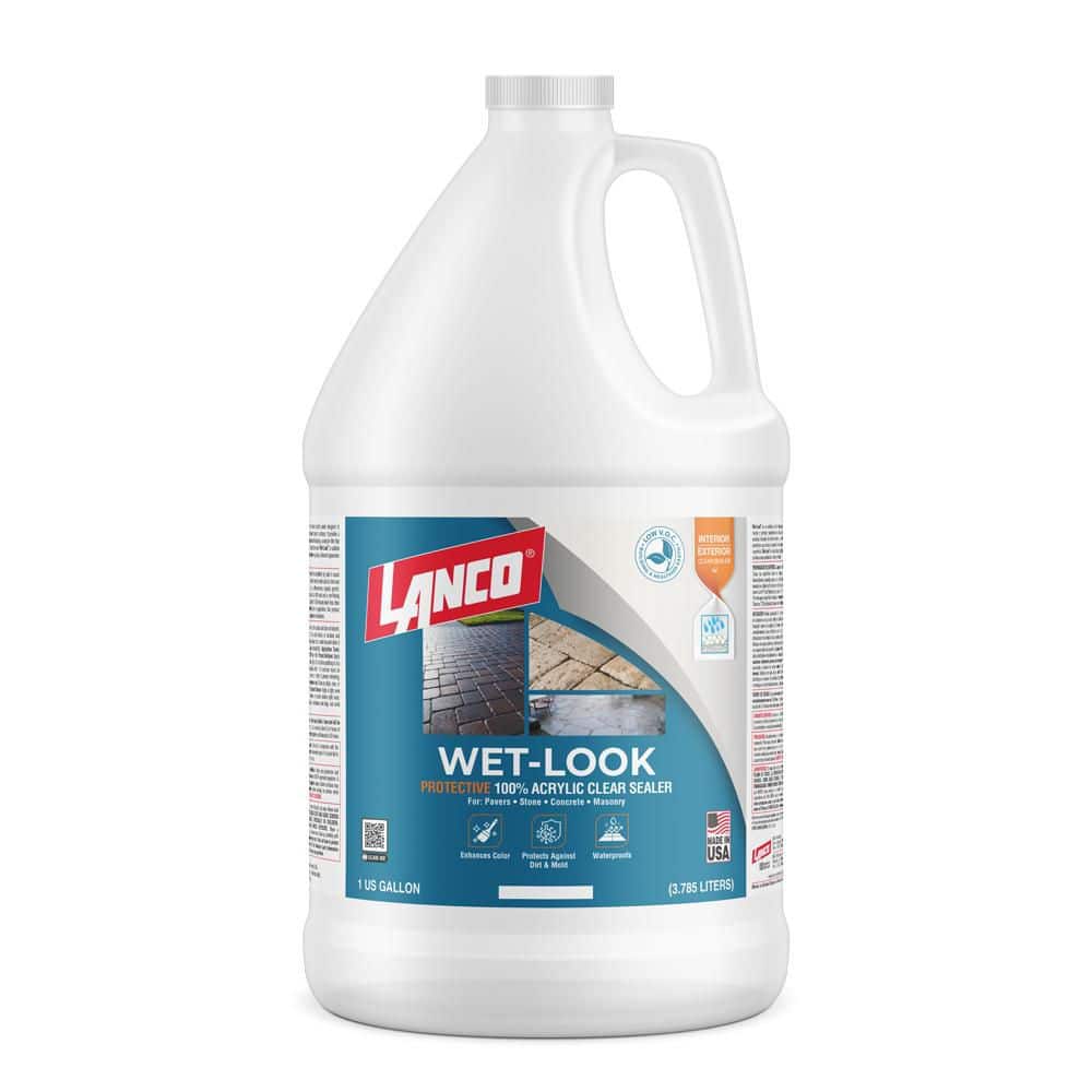 Lanco Wet Look 1 Gal. Interior/Exterior Clear Sealer for Concrete and ...