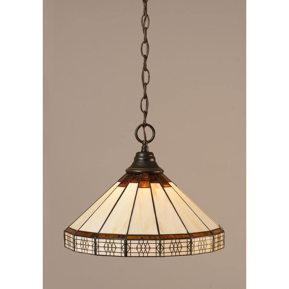 Kingston 100-Watt 1-Light Dark Granite Bowl Mini Pendant Light with ...