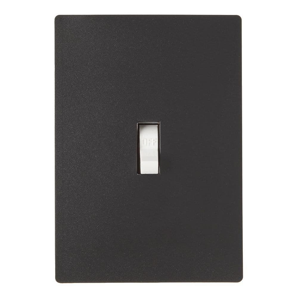 Hampton Bay Maple Hill 1-Gang Black Toggle Plastic Wall Plate (1-Pack ...