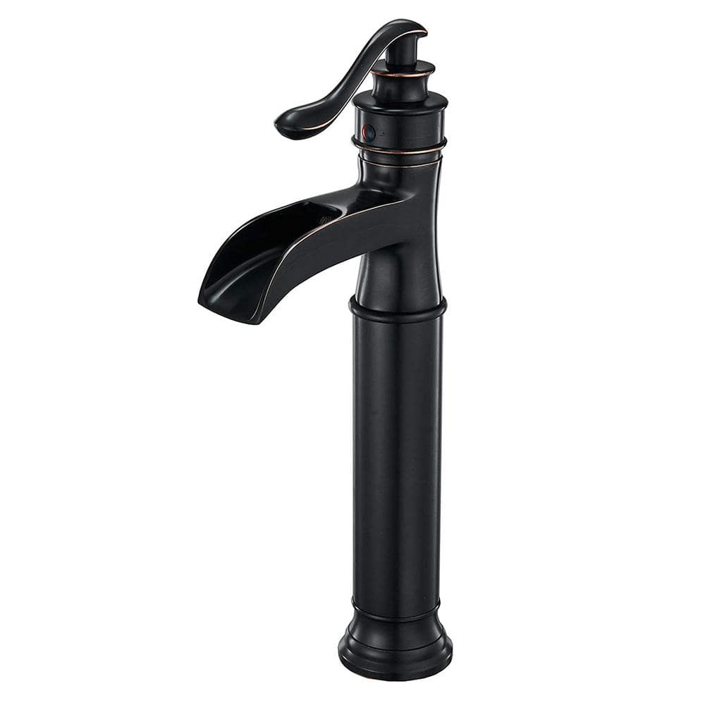 FLG Single Handle Waterfall Vessel Sink Faucet Single Hole Bathroom ...