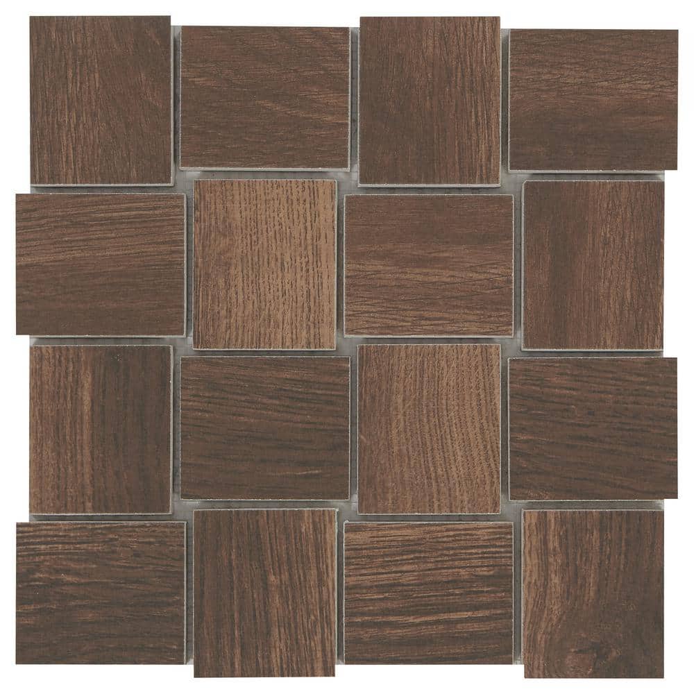 Lifeproof Autumn Wood Modern Weave 12 in. x 12 in. Glazed Porcelain ...
