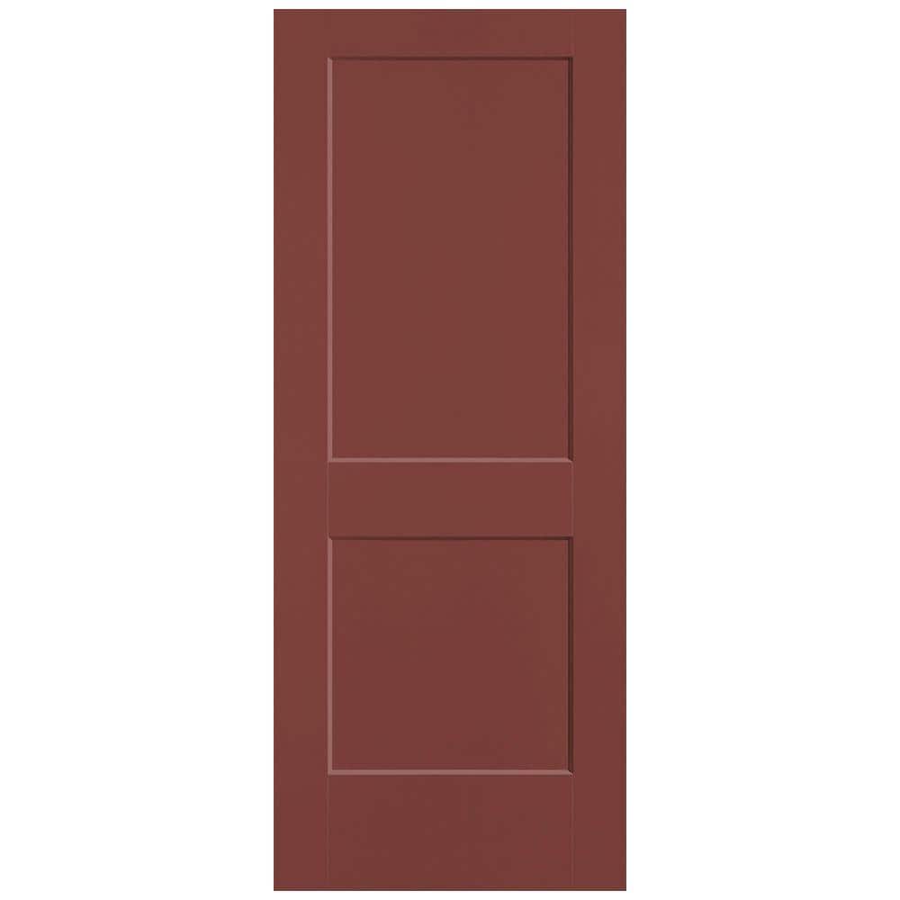 Masonite 32 in. x 80 in. 2-Panel Logan Single Bore Solid Core Red Bluff ...