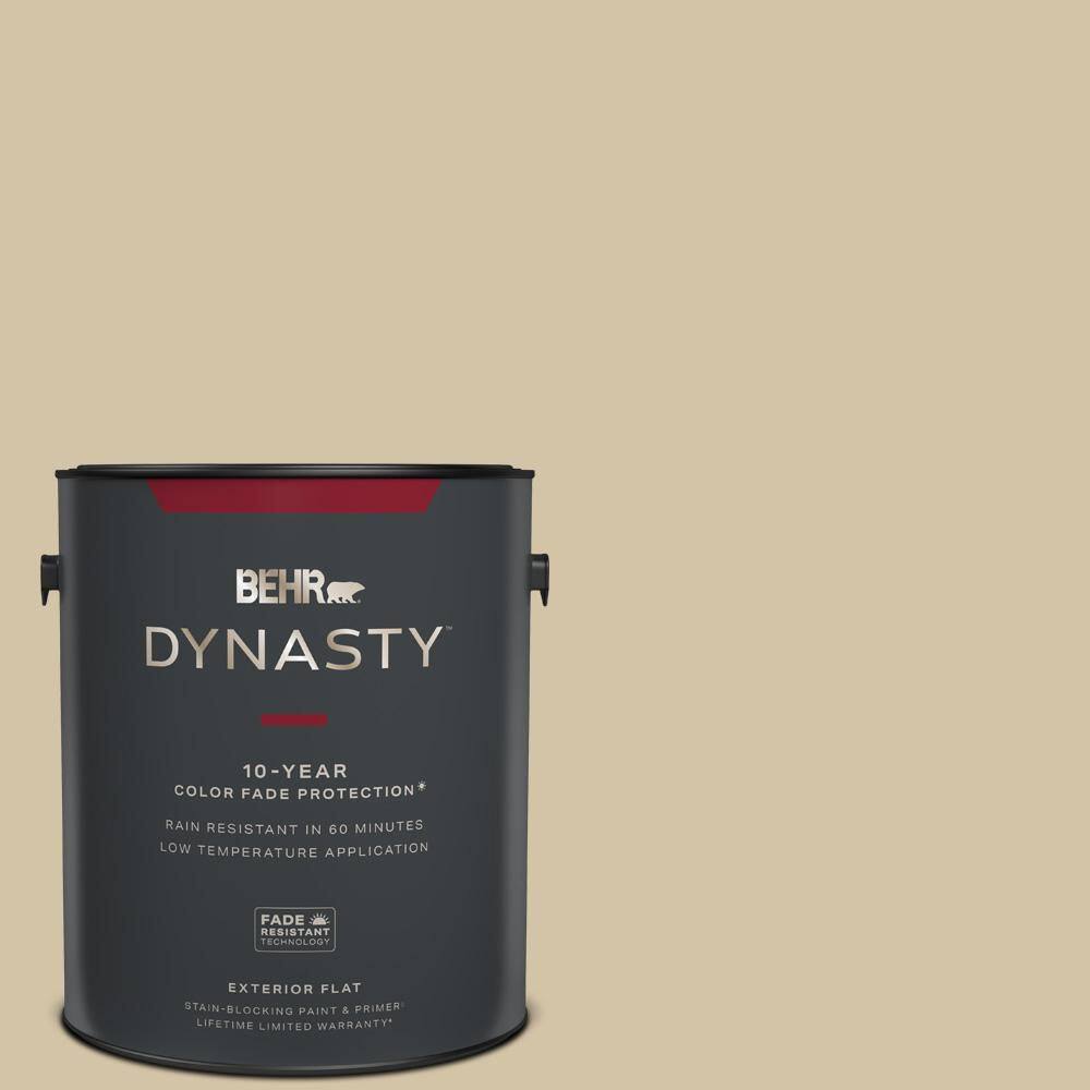 BEHR DYNASTY 1 gal. #740C-3 Oat Straw Flat Exterior Stain-Blocking ...