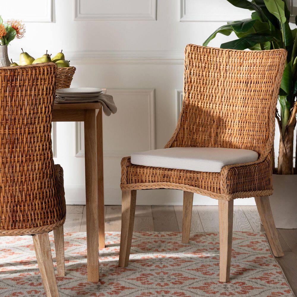 bali & pari Derris Light Honey Rattan Dining Chair 262-14296-HD - The ...