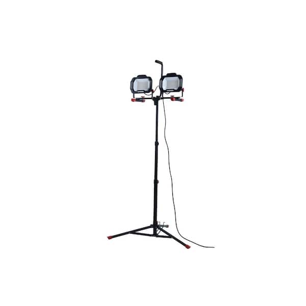 Husky 20,000 Lumen Two-Head Corded LED Work Light with Tripod ...