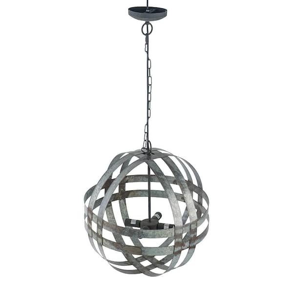 Jushua 4-Light Gray Metal Chandelier Hanging Light Fixture with ...