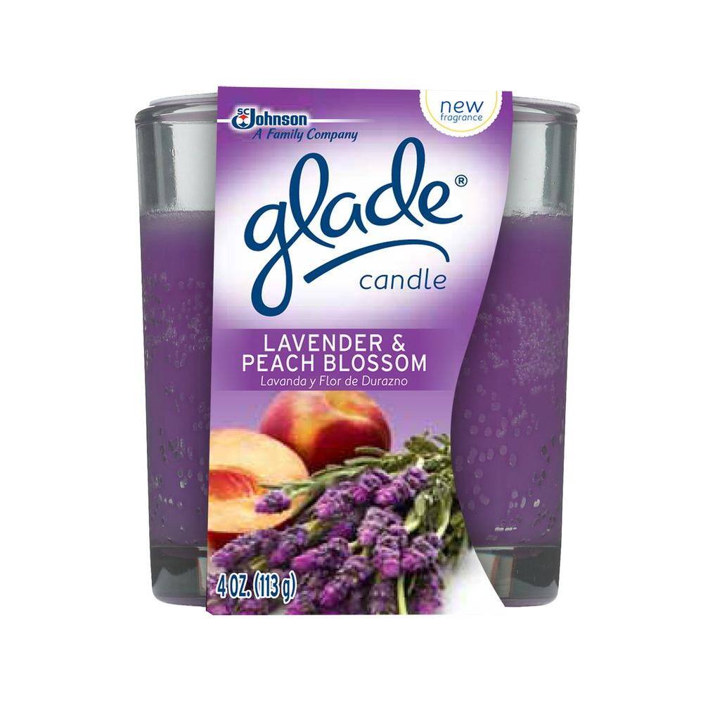 Glade 4 oz. Lavender and Peach Blossom Candle 634388 - The Home Depot