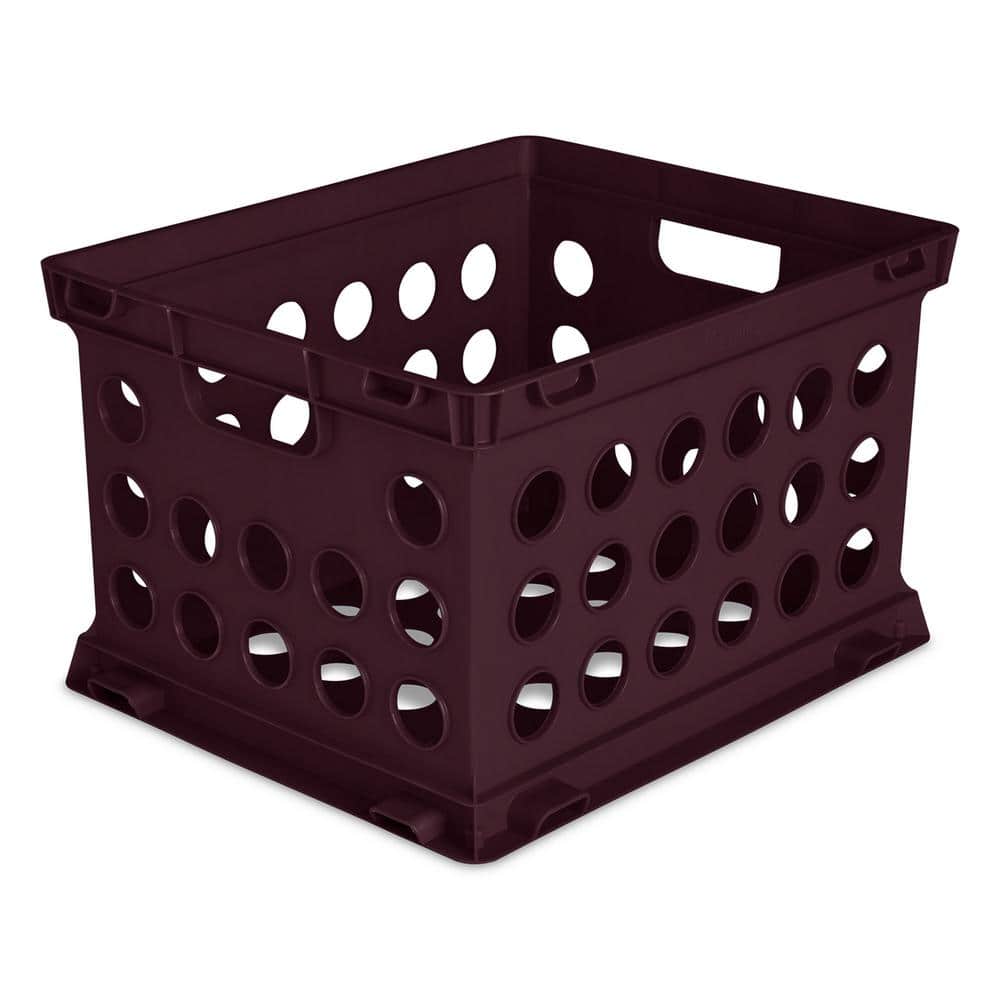 Sterilite Stackable File Storage Crate Organizers with Handles, Red (6 ...