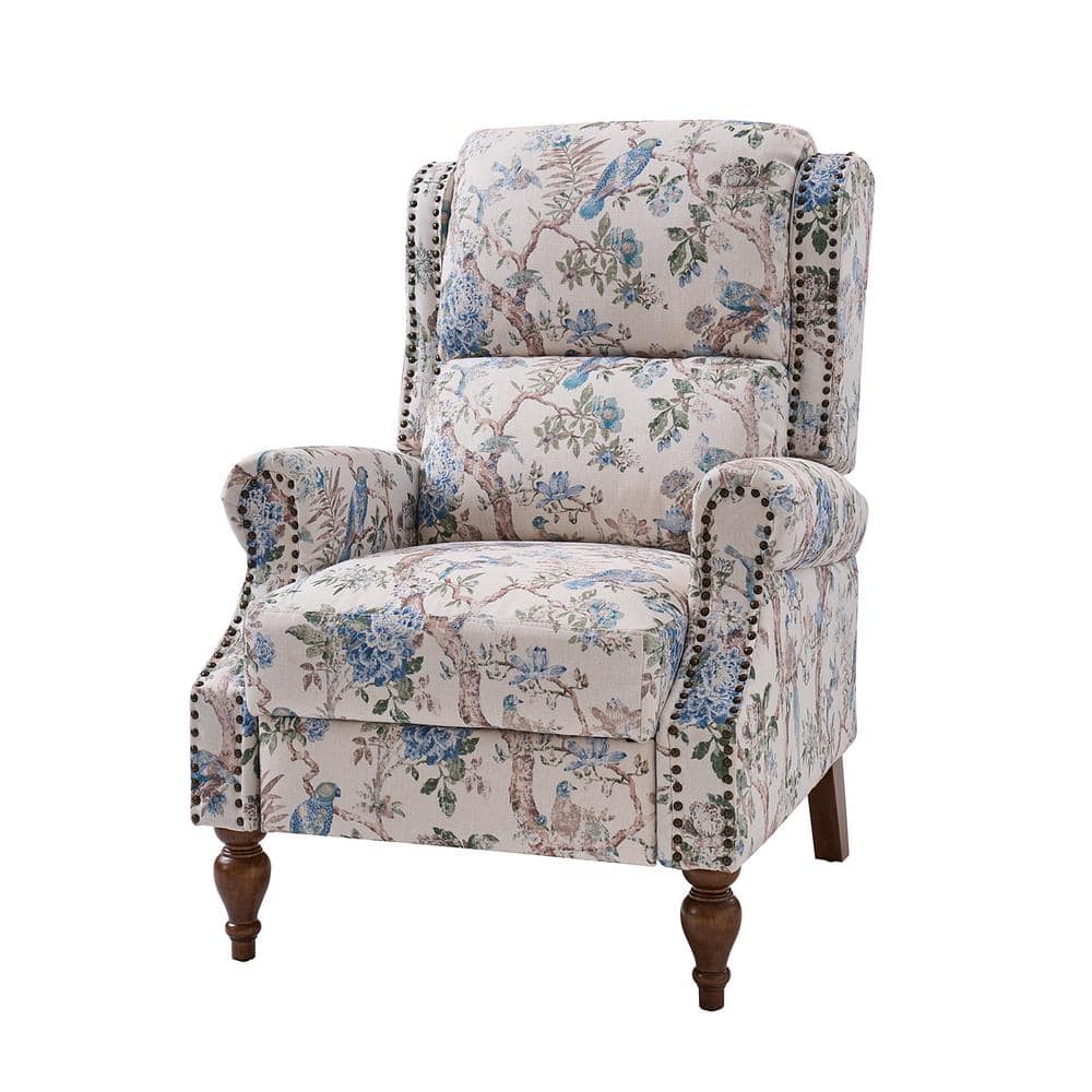 JAYDEN CREATION Sharon Bird Traditional Solid Wood Foot Cutaway Arms with Nailheads Manual ...