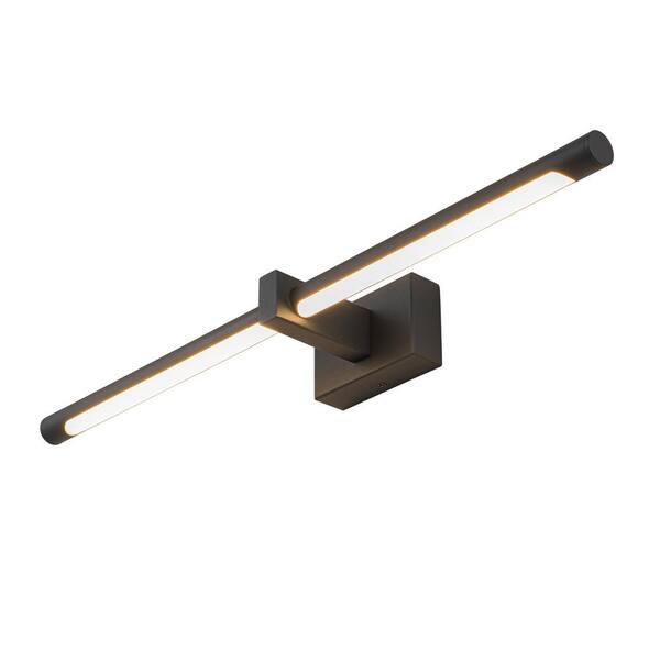 RRTYO Becky 1-Light 23.62 in. Modern Black Linear Wall Light Dimmable ...