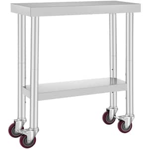 SVOPES Stainless Steel Prep Table, 35 x 24 x 31 in., 700 lbs. Capacity ...