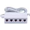 Power Gear 5-Way 4-Conductor Phone Splitter - White 76131 - The Home Depot