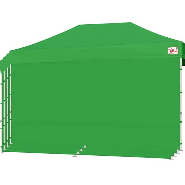 Tradesparker Series 10 ft. x 20 ft. Kelly Green Pop Up Canopy Wall with ...