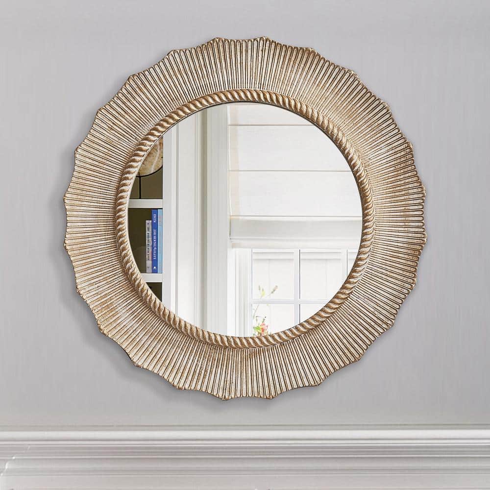 matrix decor 30 in. W x 30 in. H Round Farmhouse Framed Wall Bathroom ...