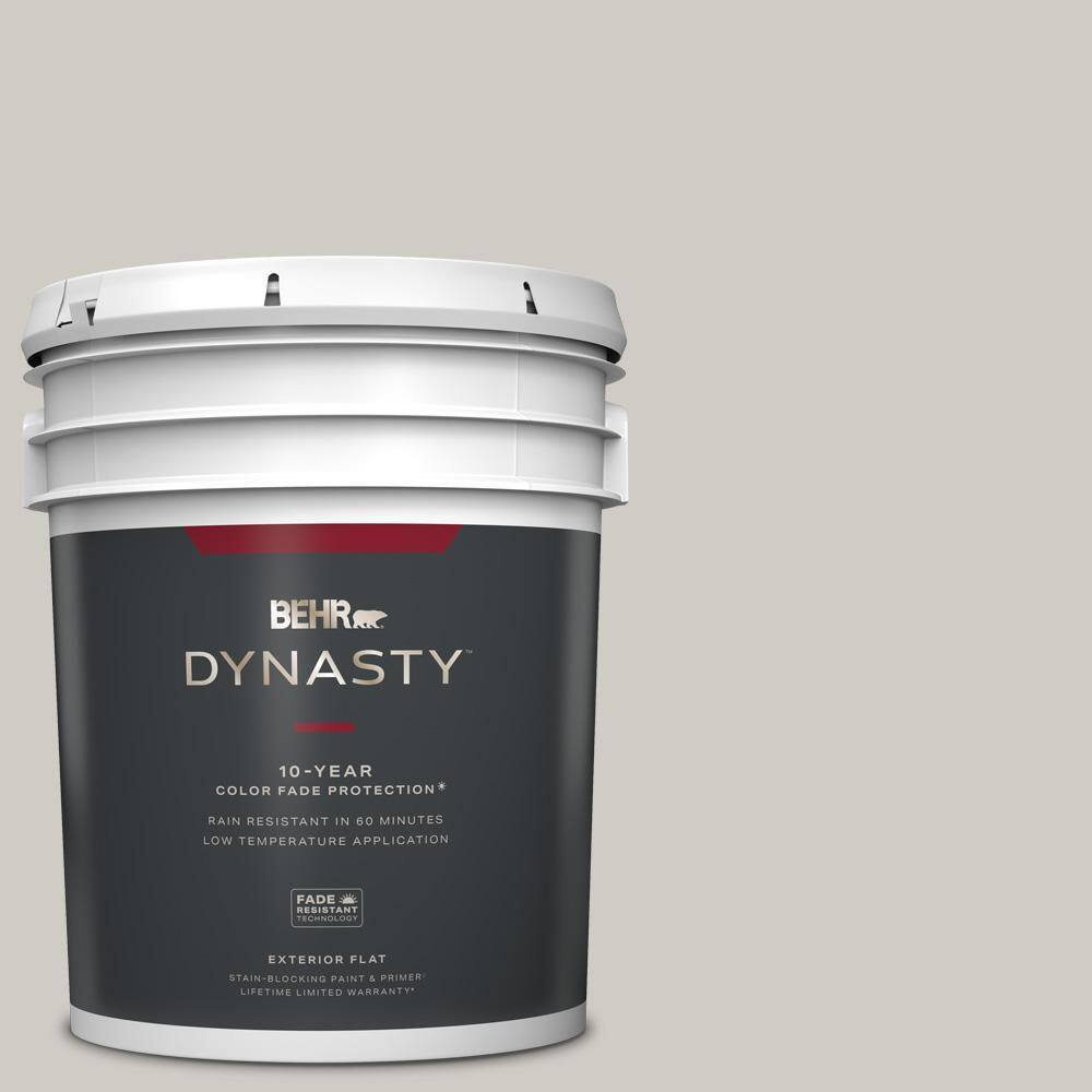 BEHR DYNASTY 5 gal. #PPU26-10 Chic Gray Flat Exterior Stain-Blocking ...