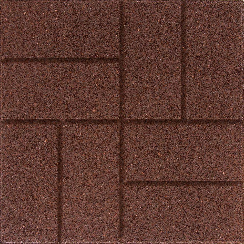 Envirotile Reversible 16 in. x 16 in. x 0.75 in. Terra Cotta Brick Face ...